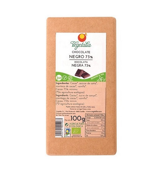 Comprar Chocolate Negro 73% Eco Vegan 100g Vegetalia ️ ¡Hazme casito!