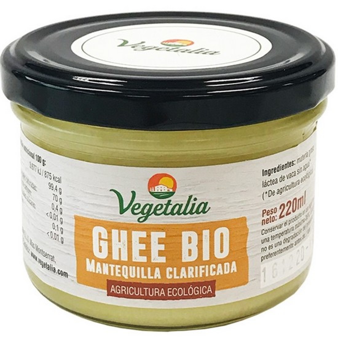 Comprar Ghee Mantequilla Clarificada Bio 220ml Vegetalia ️ ¡Hazme casito!