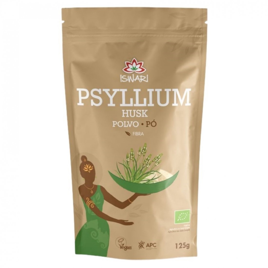Comprar Psyllium Husk Plantago Ovata Sin Gluten Bio Vegan 125g Iswari ️ ...
